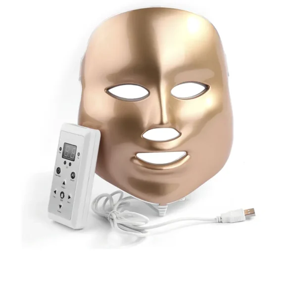 Máscara facial de terapia com luz LED dourada (1 unidade)